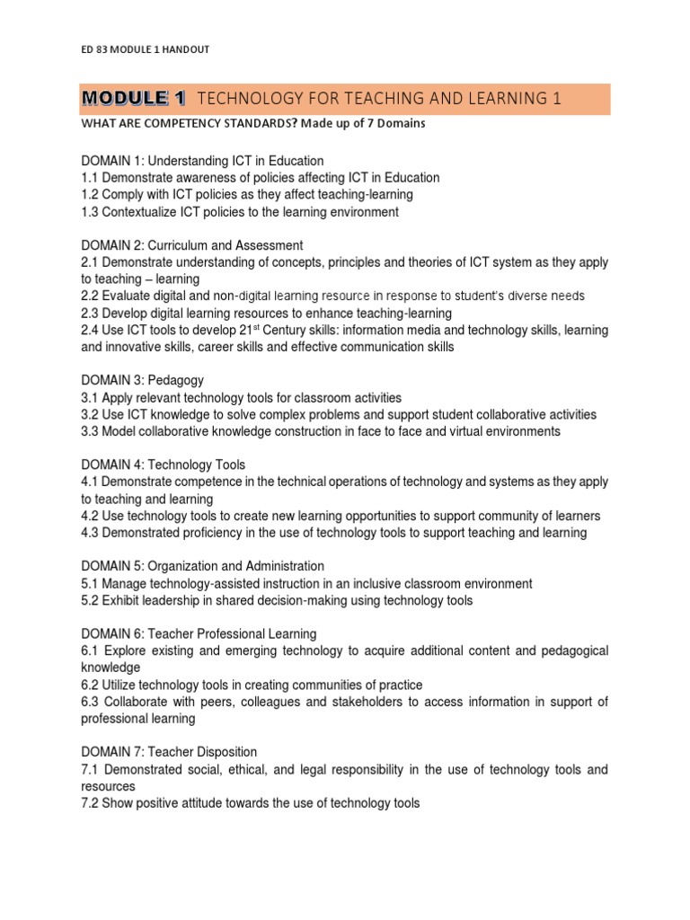 Module 1 Technology For Teaching and Learning 1 | PDF | Educational ...