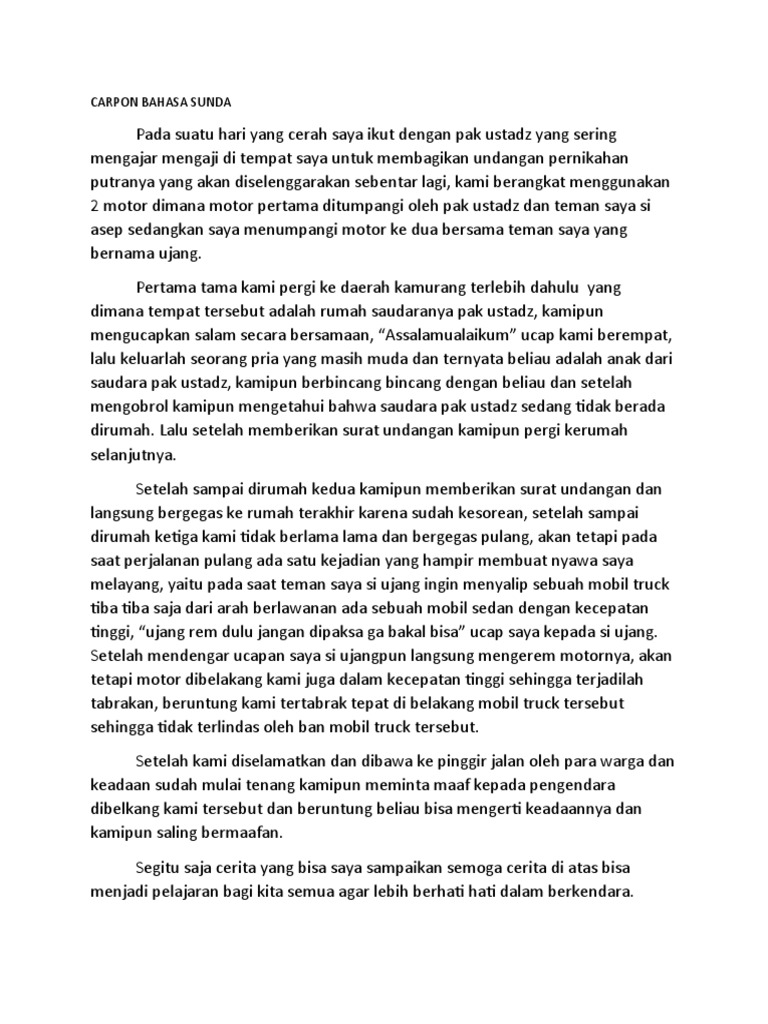 Carpon Bahasa Sunda | PDF