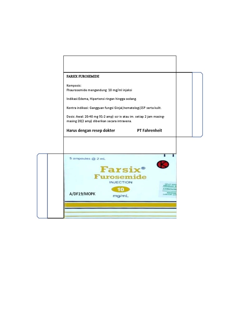 Indikasi dan Dosis Farsix Furosemide | PDF