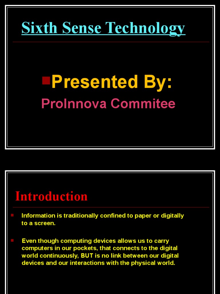 Sixth Sense Technology Overview | PDF | Computing | Computer Science