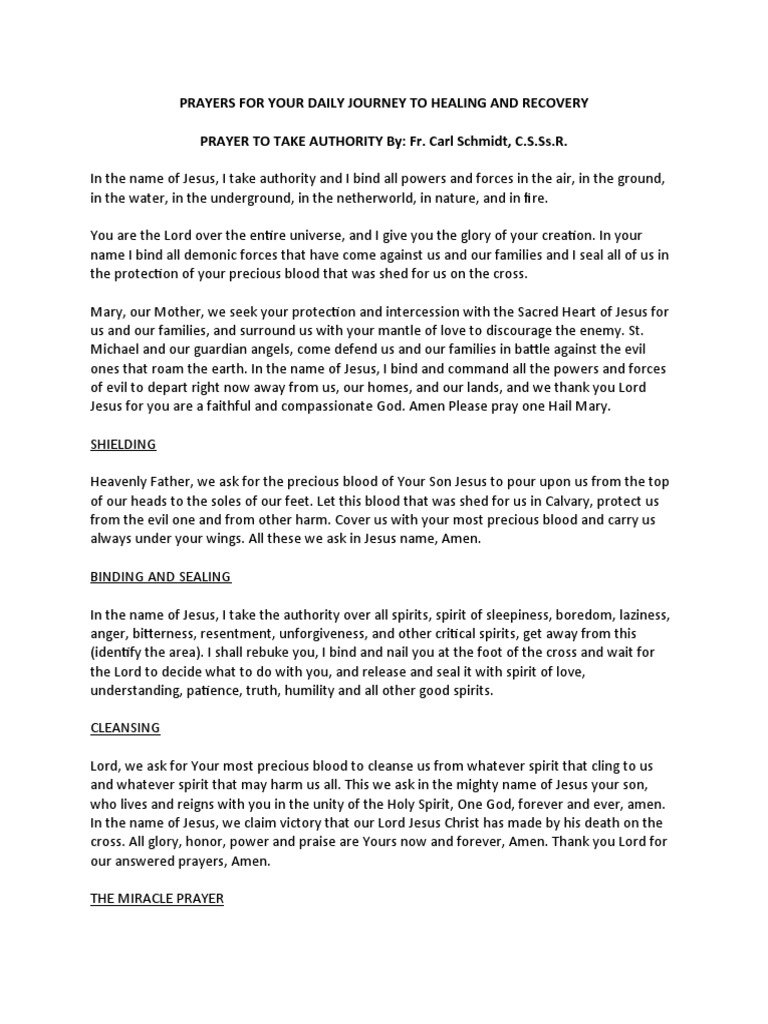 Prayers For Your Daily Journey To Healing and Recovery | Download Free ...