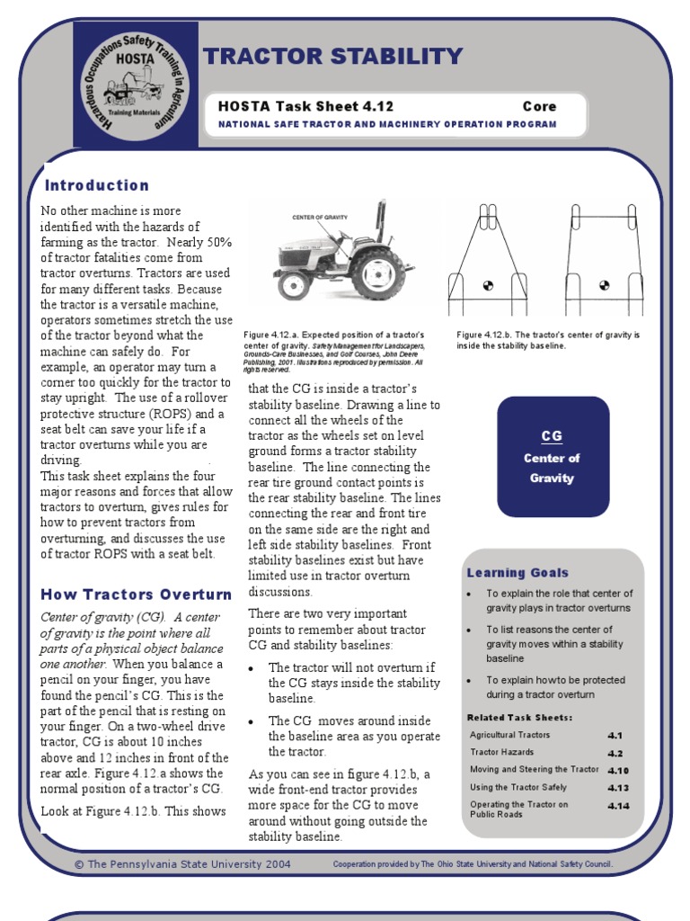 4.12 Tractor Stability | PDF | Tractor | Manufactured Goods