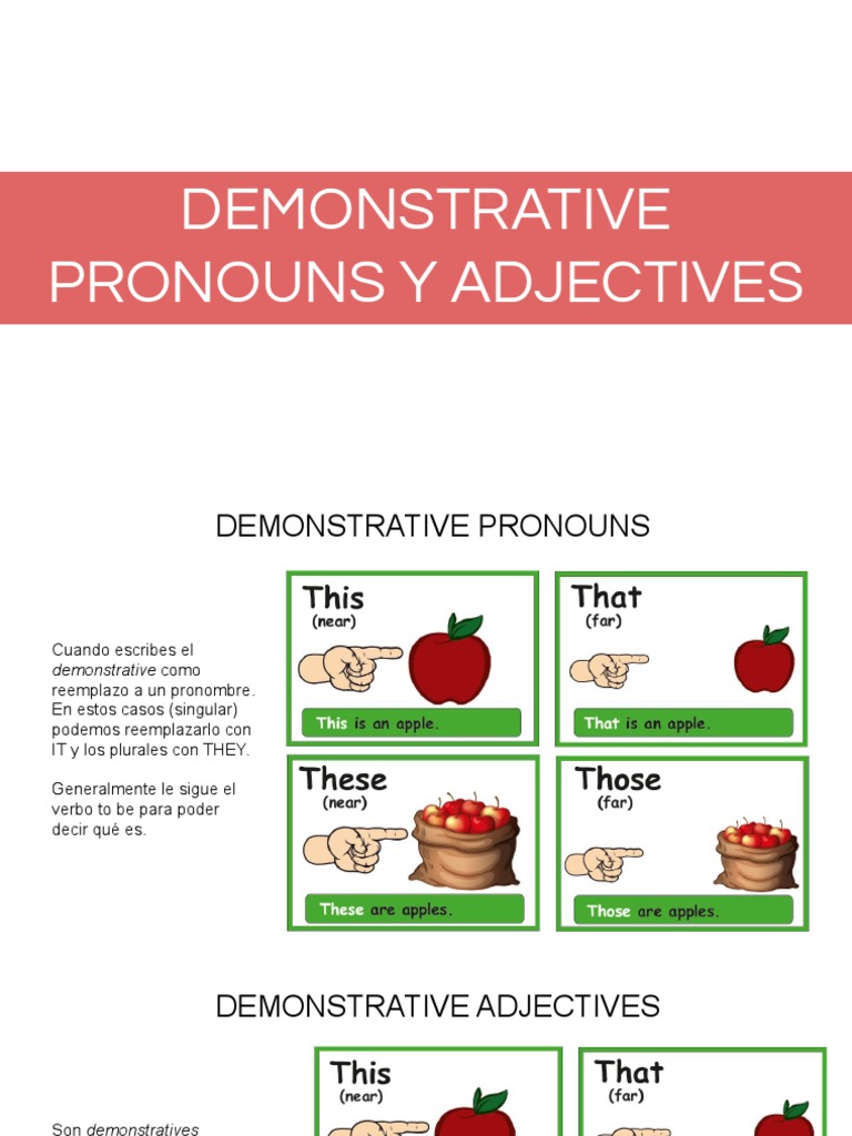 Demonstrative Pronouns y Adjectives | PDF