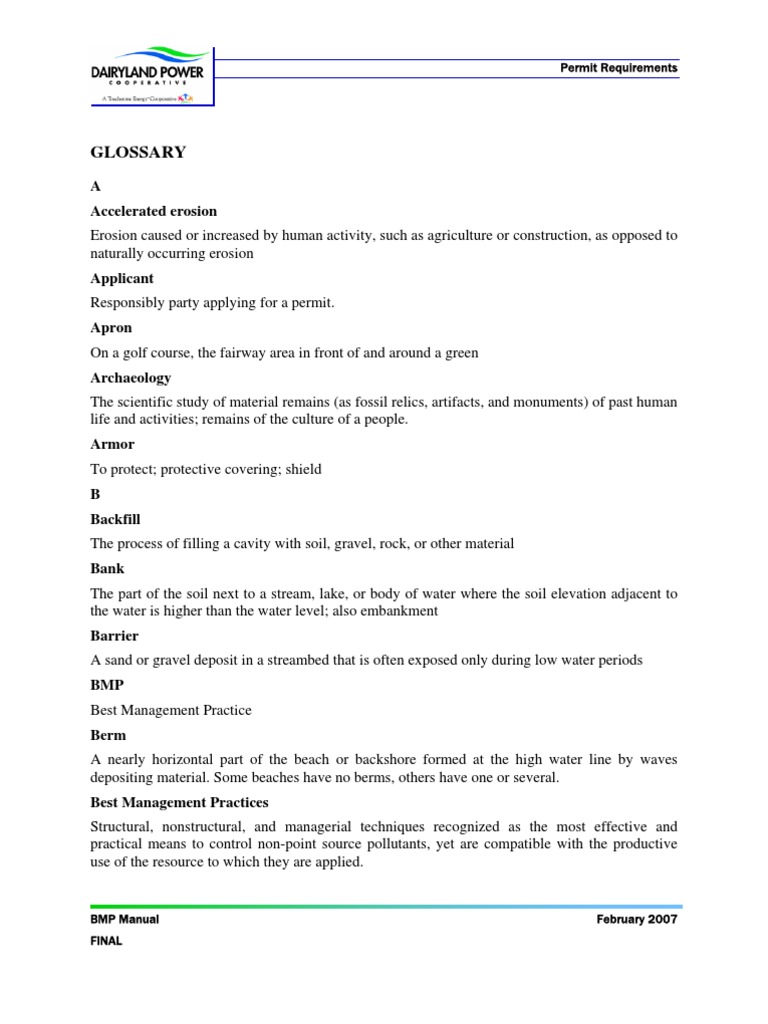 Glossary: A Accelerated Erosion | PDF | Surface Runoff | Soil