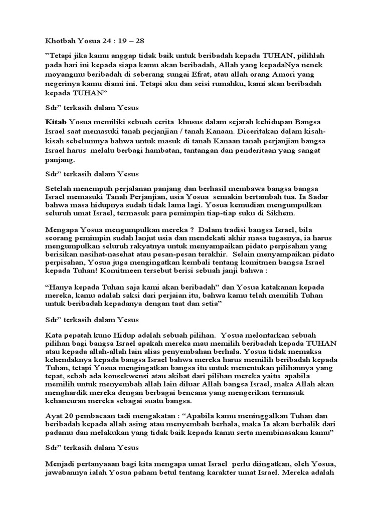 KHH Yosua 24 | PDF