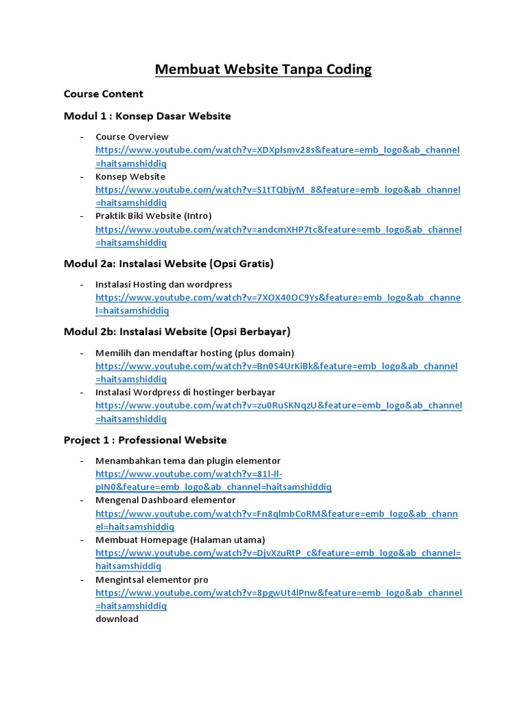 Membuat Website Tanpa Coding | PDF | Word Press | Internet Protocol ...