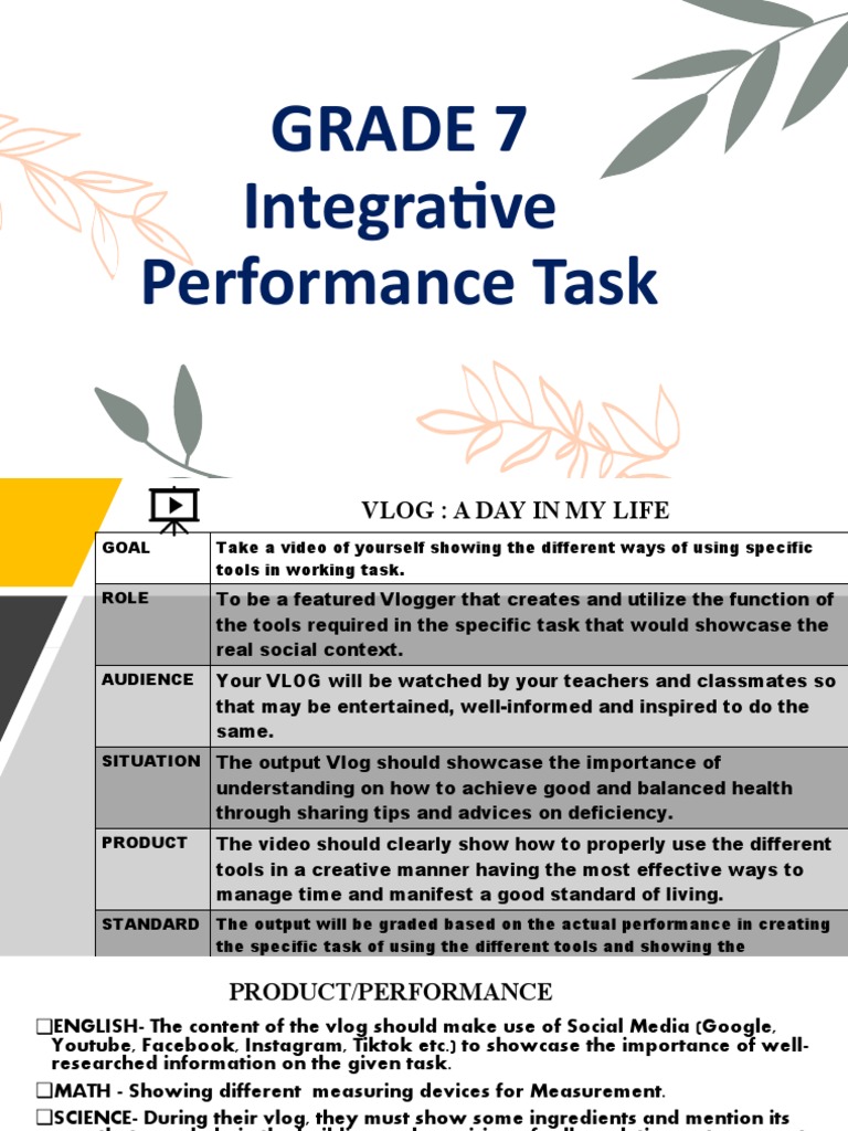 Grade 7 Integrative Performance Task | PDF