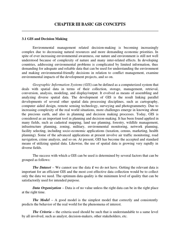 Chapter Iii Basic Gis Concepts | PDF | Latitude | Geographic ...