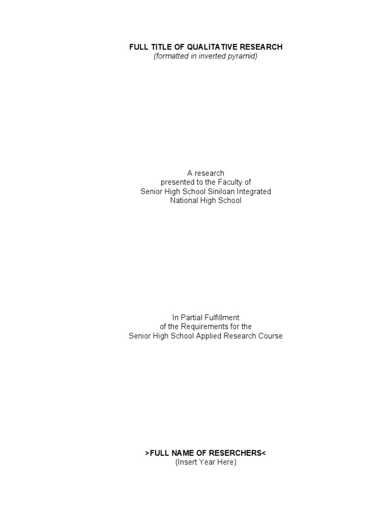 Qualitative Research Format 1 | PDF | Qualitative Research | Ethnography