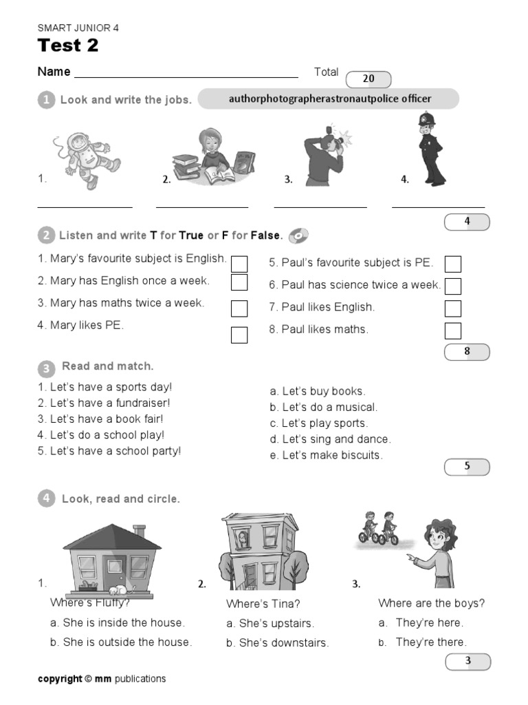 Smart Junior 4 Test 2 | PDF