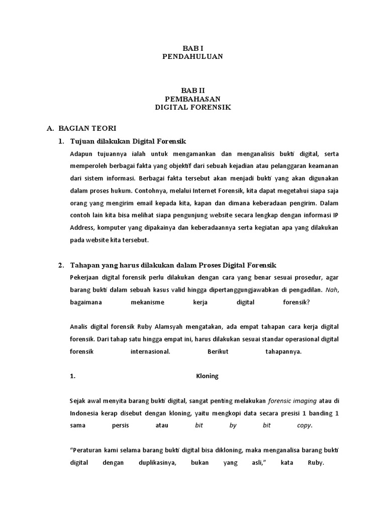 Proses Digital Forensik dan Tahapannya | PDF | Komputer
