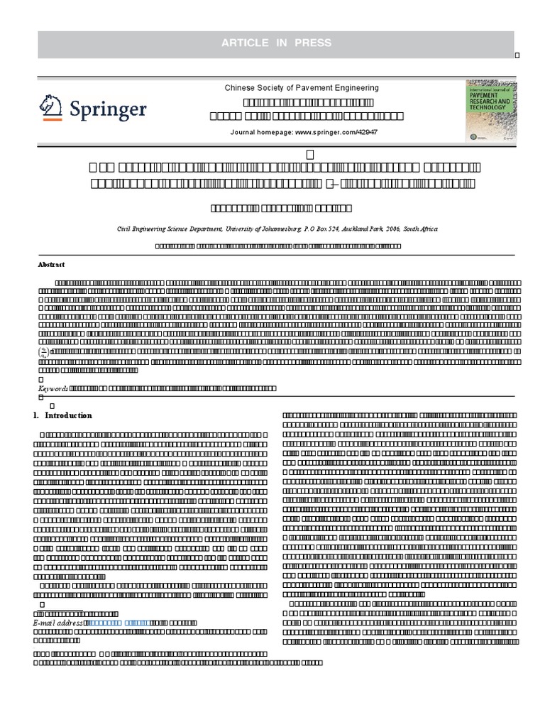 International Journal of Pavement Research and Technology: Innocent ...