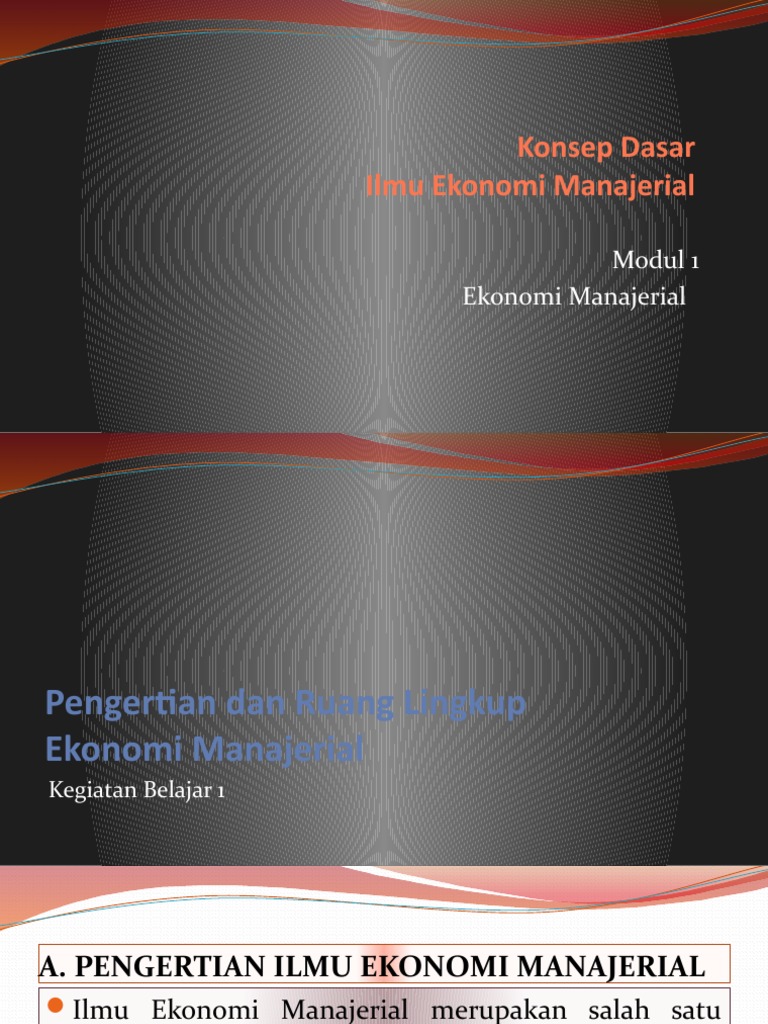 Ekonomi Manajerial - Modul 1 | PDF