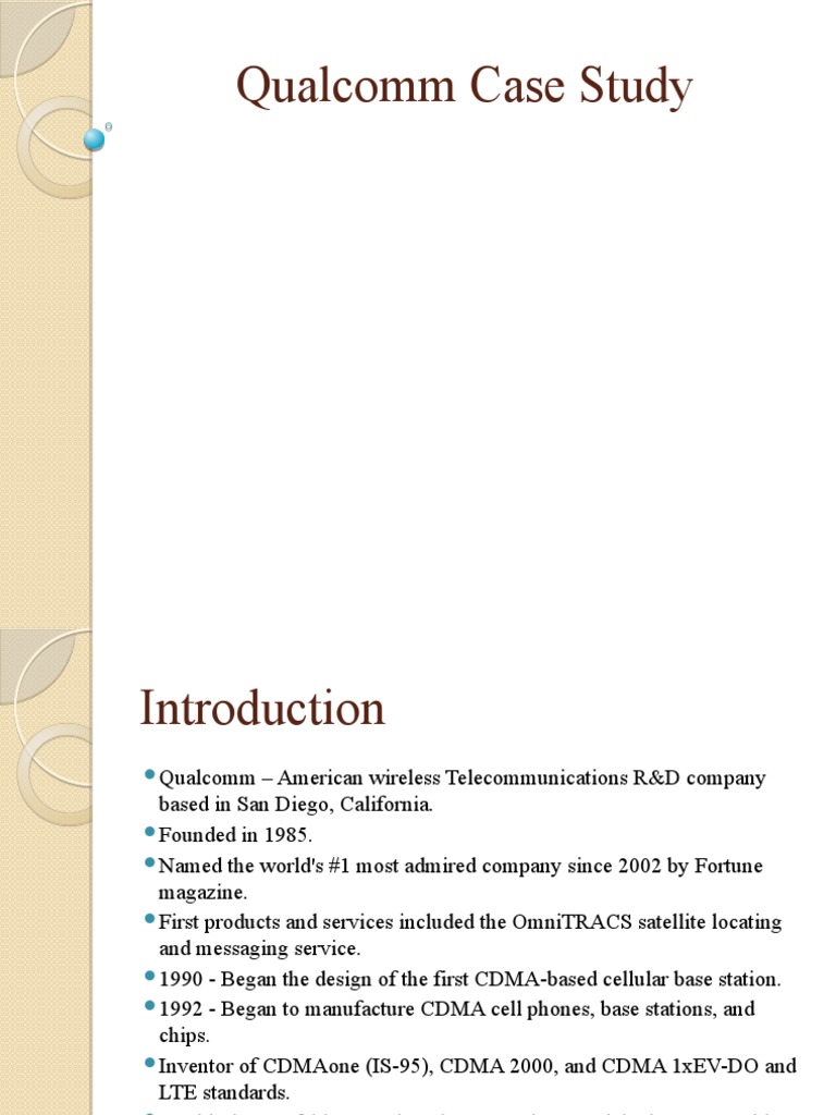 Qualcomm Case Study | PDF | Telecommunications | Information And Communications Technology