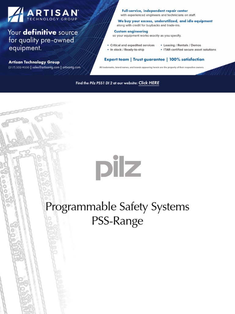 Pilz PSS1 DI 2 Operating Manual | PDF | Input/Output | Electrical Wiring