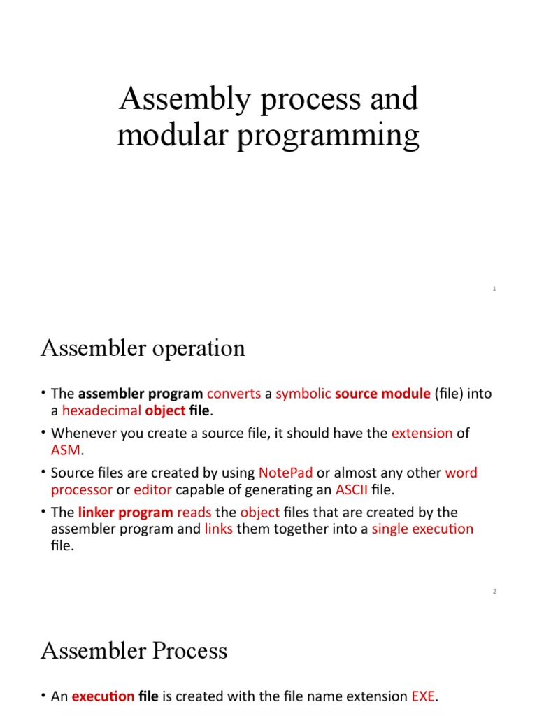 LEcture 14 Assembly Process and Modular Programming | PDF | Library ...