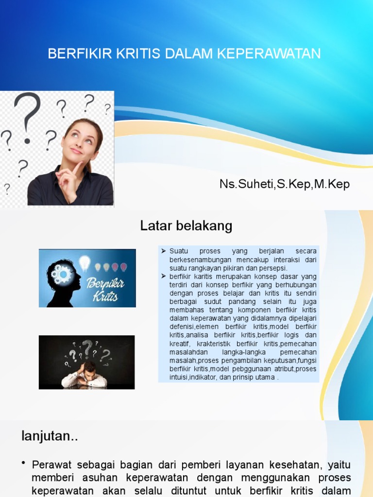 Berfikir Kritis Dalam Keperawatan | PDF | Karier & Perkembangan ...