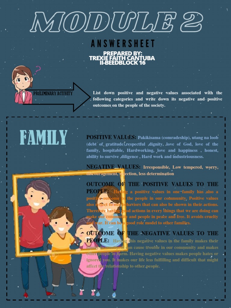 Positive and Negative Values in Society | PDF | Love | Family