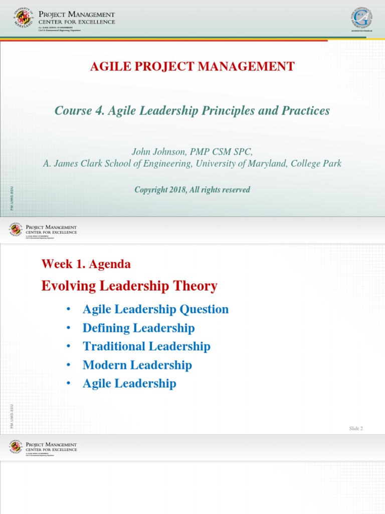Agile Leadership Principles and Practices All Modules | PDF ...