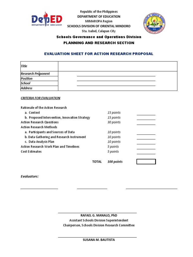Evaluation Sheets For Research | Download Free PDF | Scientific Method ...