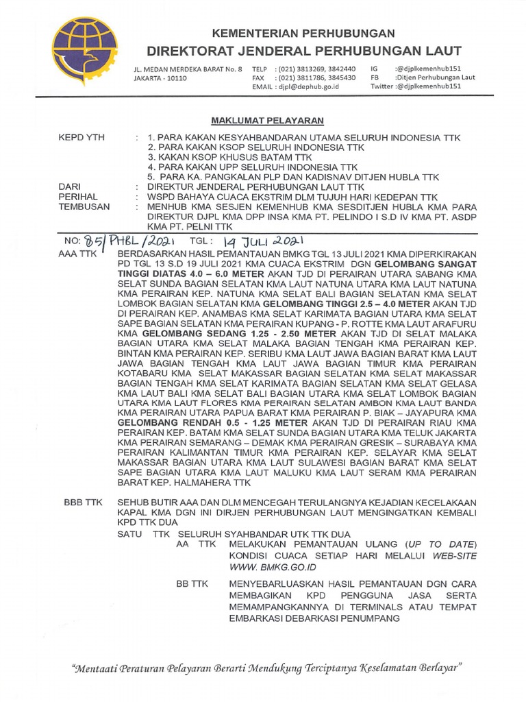 Maklumat Pelayaran | PDF