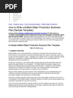 A Sample Bottled Water Production Business Plan Template | PDF ...