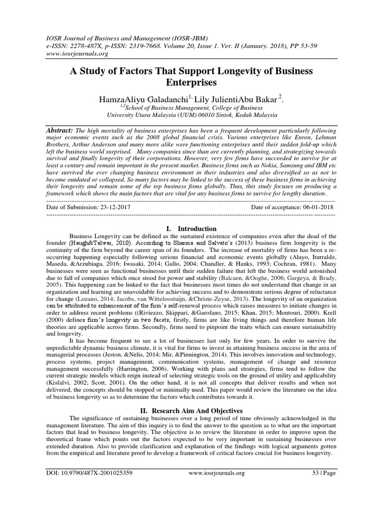 Factors Supporting Business Longevity | PDF | Strategic Management ...
