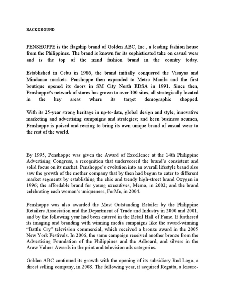 PENSHOPPE Case Study | PDF | Brand | Business Process