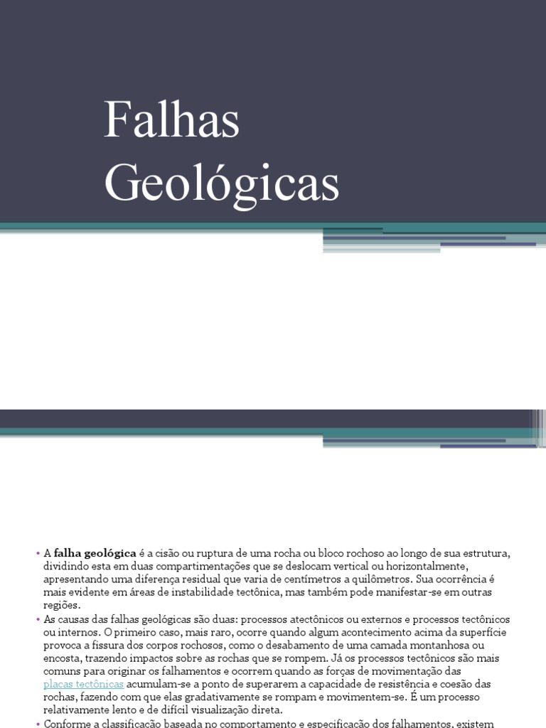 Falhas Geológicas | PDF | Falha (Geologia) | Terreno