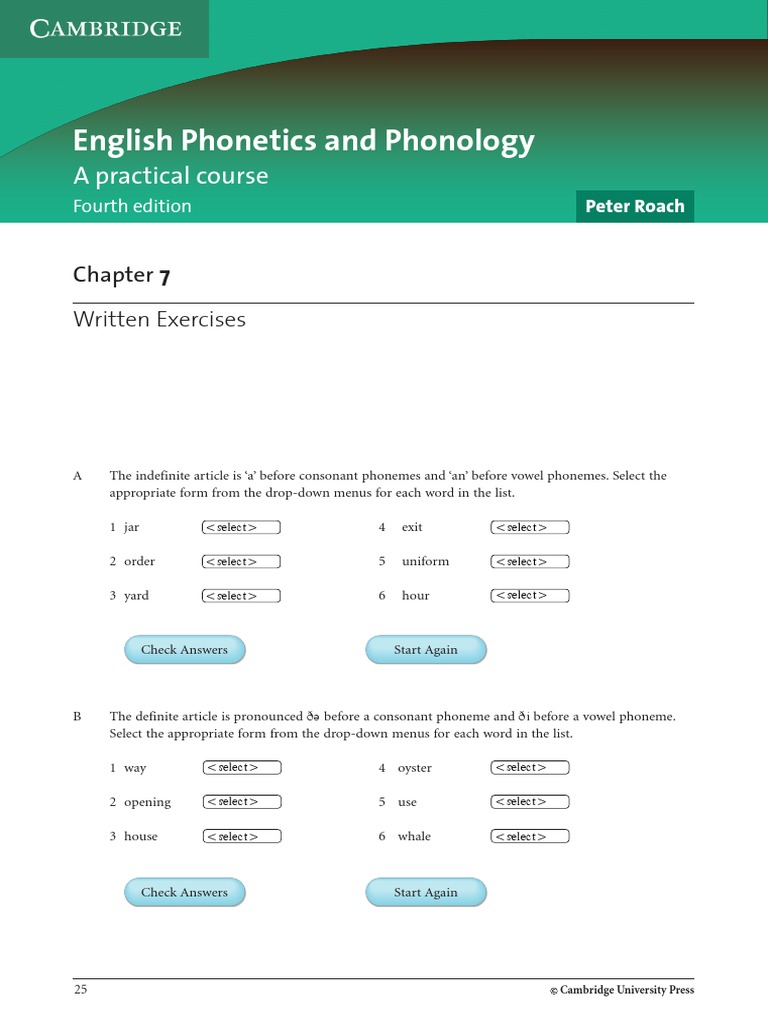 English Phonetics and Phonology4 Unit7 Extra Exercises | PDF | Phoneme ...