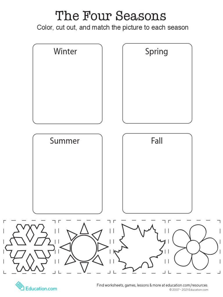 Match The Four Seasons | PDF | Language Arts & Discipline