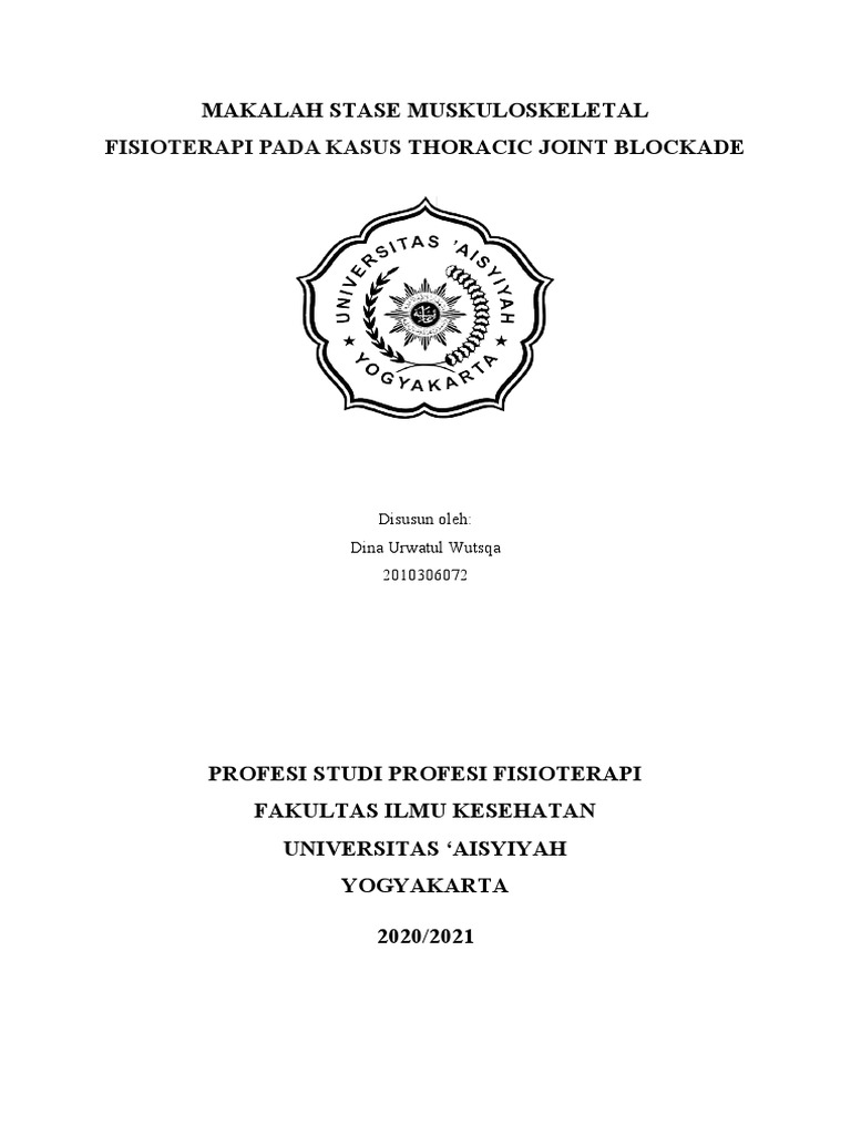 Thoracic Joint Blockade | PDF