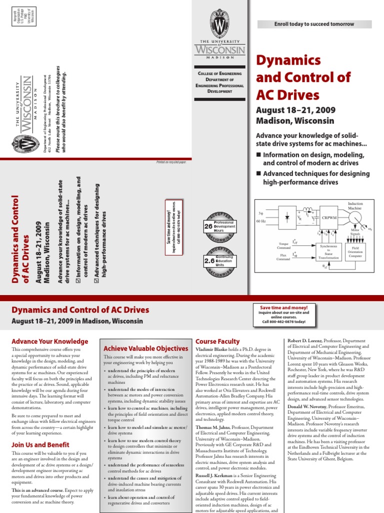 Dynamics and Control of Ac Drives | PDF | Electric Motor | Control Theory