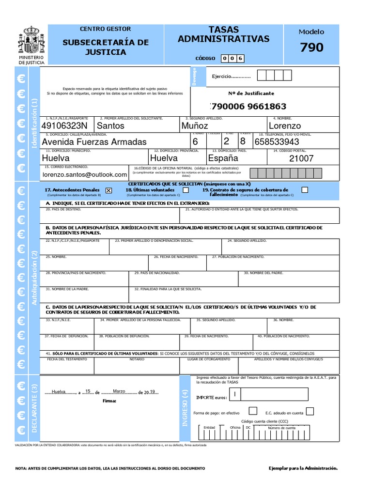 Formulario 790 | PDF | Gobierno | Bancario