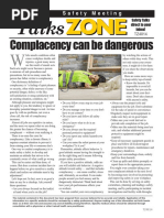 Workplace Complacency Toolbox Talk | PDF | Occupational Safety And ...