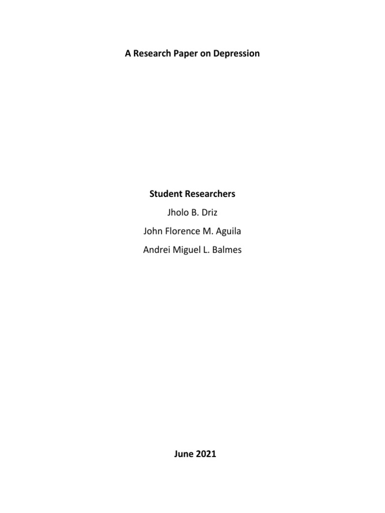 Depression Among College Students | PDF | Major Depressive Disorder ...