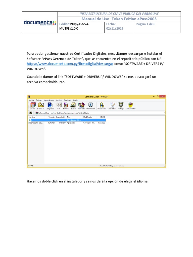 Installing and Using the Feitian ePass2003 Token Management Software | PDF | Desarrollo de ...