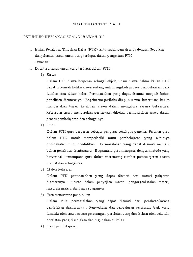 Soal Tugas Tutorial 1 | PDF