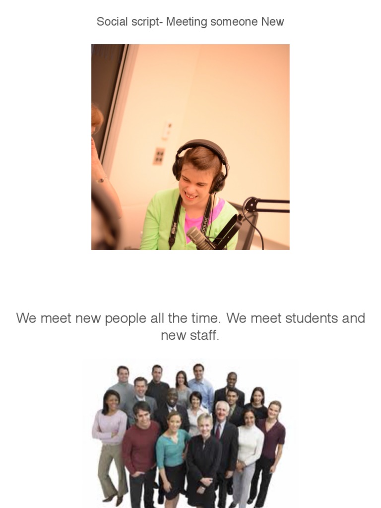 Social Script for Meeting New People | PDF
