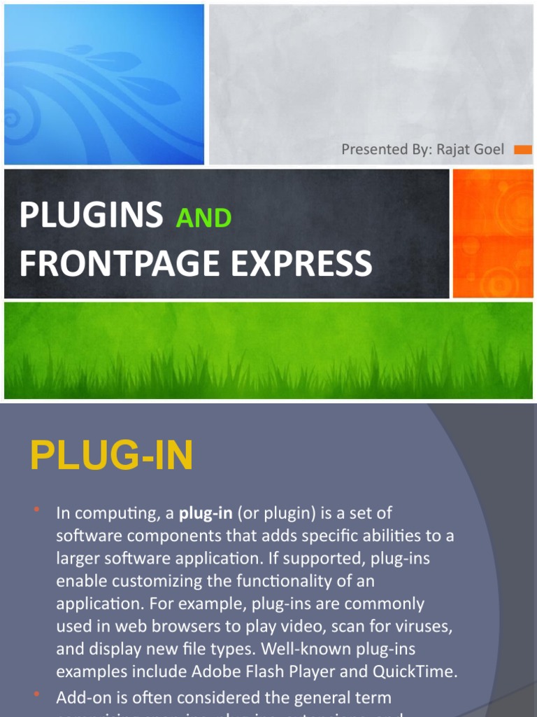 Plugins & Frontpage Express | PDF | Plug In (Computing) | Application ...