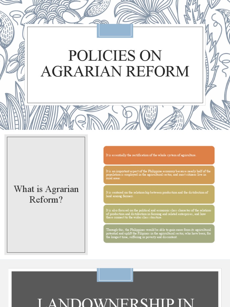 Agrarian Reform Policies in the Philippines | PDF | Agriculture | Economies