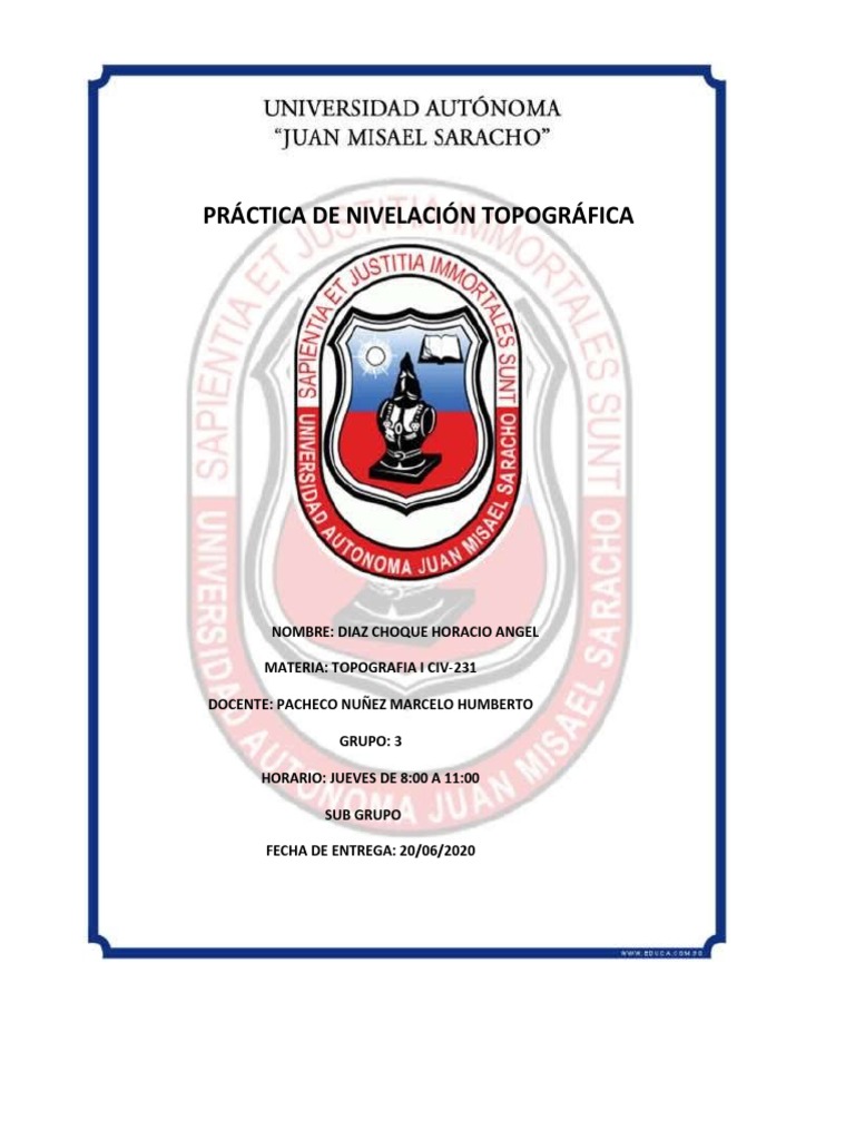 Nivelacion Pdf Topografía Geofísica