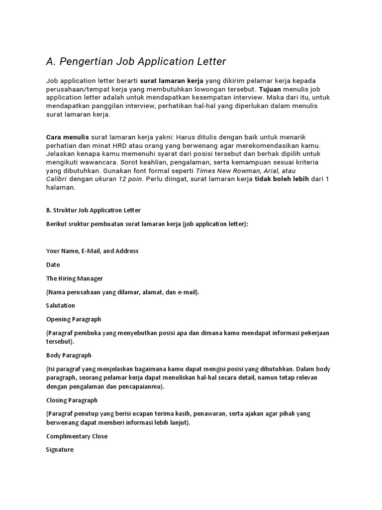 Materi Application Letters | PDF