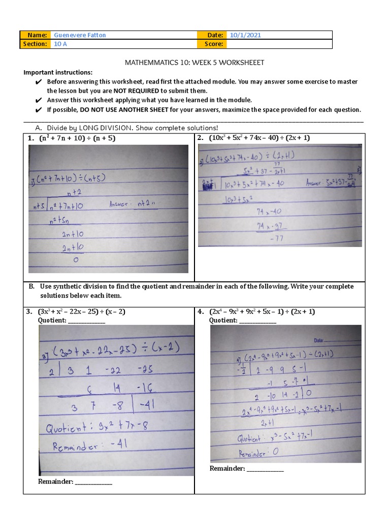 Math10 Week 5 | PDF Math10 Week 5 | PDF