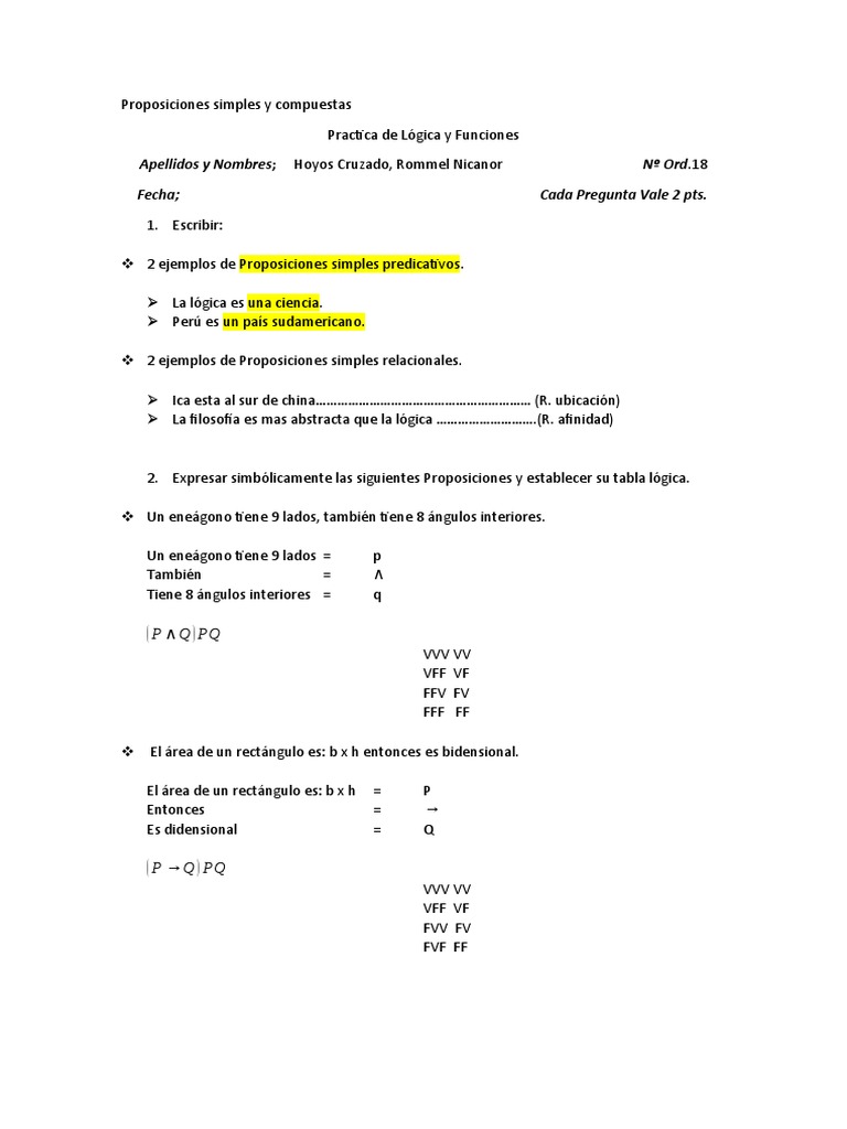 Proposiciones Simples y Compuesta | PDF