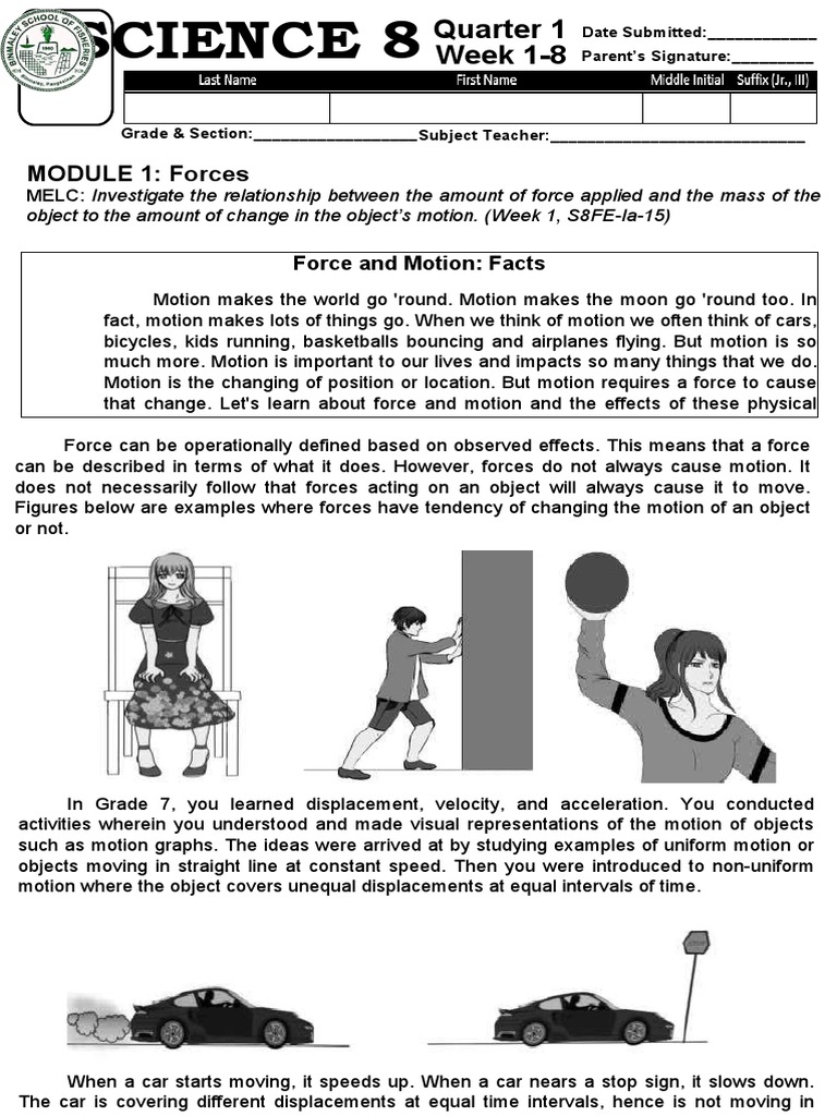 MODULE 1: Forces: Force and Motion: Facts | PDF | Force | Sound