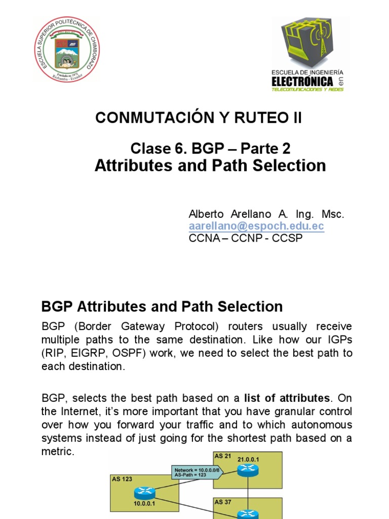 Clase 6. BGP Parte 2 | PDF | Router (Computing) | Network Protocols