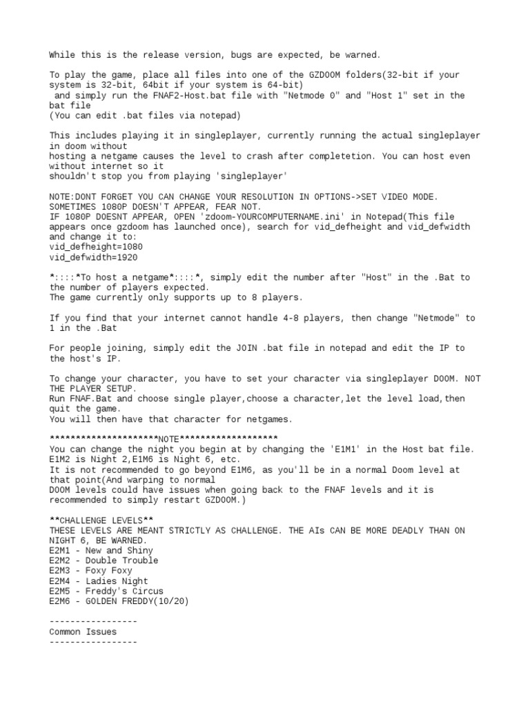 FNAF2 Doom Mod Installation and Troubleshooting Guide - How to Play ...
