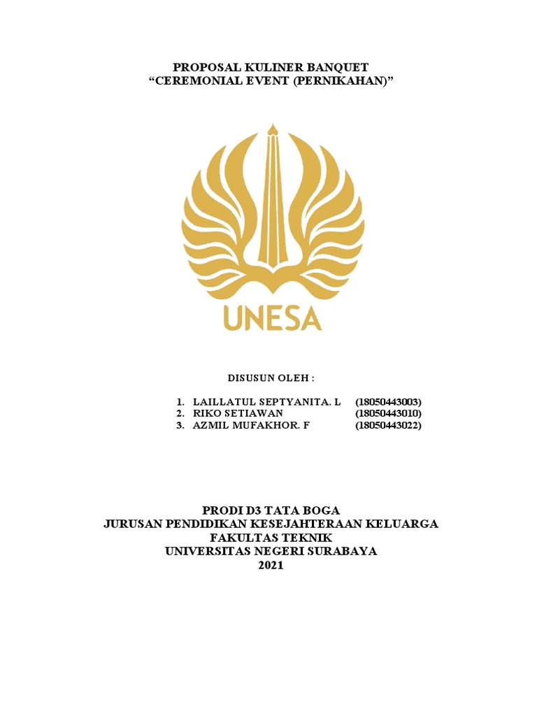 Proposal Kuliner Banquet Kel.4 | PDF | Memasak, Makanan, & Anggur