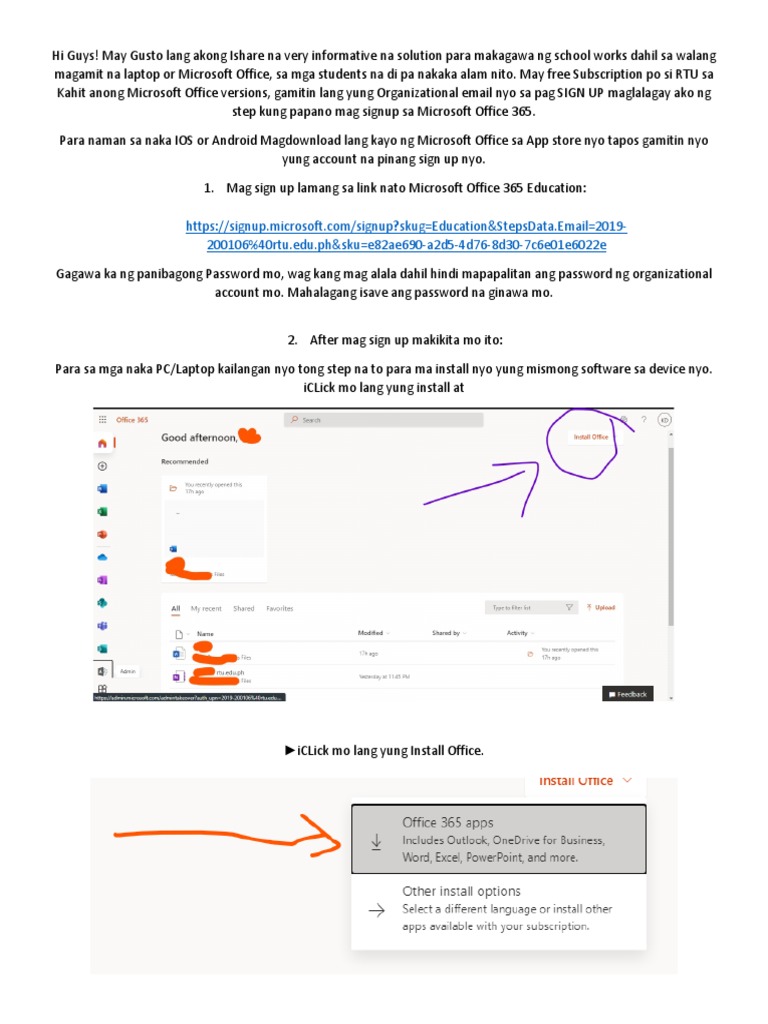 Microsoft Office Installation Guide | PDF